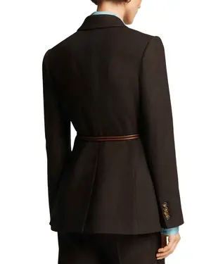 ARGENT Lenox Leather Belted Blazer - Brown