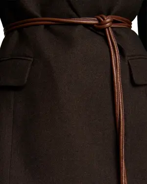 ARGENT Lenox Leather Belted Blazer - Brown