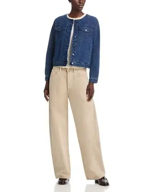Eileen Fisher Round Neck Jean Jacket