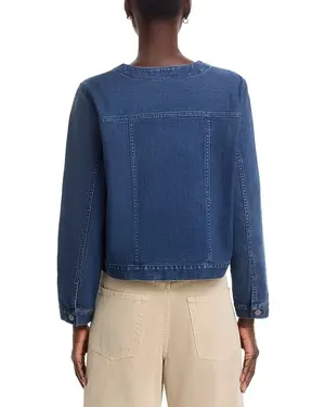 Eileen Fisher Round Neck Jean Jacket