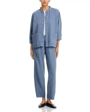 Eileen Fisher Mandarin Collar Shirt Jacket