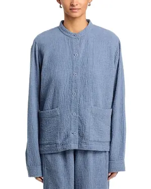 Eileen Fisher Mandarin Collar Shirt Jacket