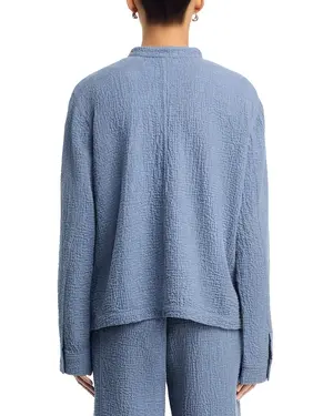 Eileen Fisher Mandarin Collar Shirt Jacket