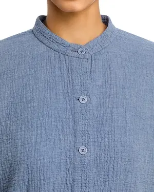 Eileen Fisher Mandarin Collar Shirt Jacket
