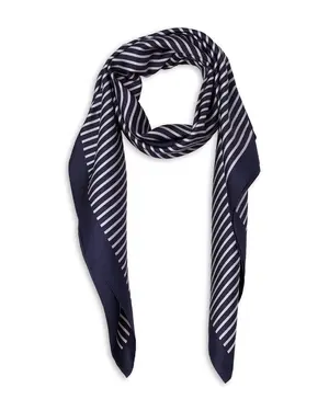 Eileen Fisher Striped Silk Twill Printed Bandana