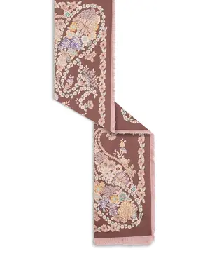 Gerard Darel Diane Floral Print Silk Scarf - Pink