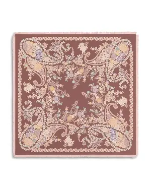 Gerard Darel Diane Floral Print Silk Scarf - Pink
