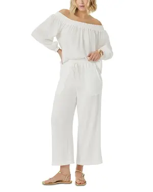 Splendid Ava Gauze Off-the-shoulder Top