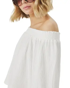 Splendid Ava Gauze Off-the-shoulder Top