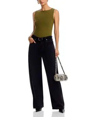 REFORMATION Dusk Knit Top - Dark Olive