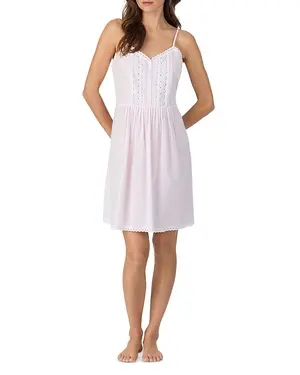 Eileen West Lawn Strappy Chemise - Pink Chalk