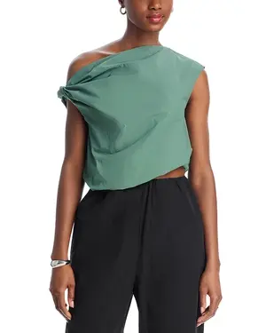 Paris Georgia Alice One Shoulder Top - Duck Green