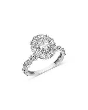 Bloomingdale'S Oval Diamond Ring In 14k 1.23 Tcw - White Gold