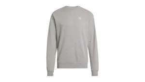 Adidas Trefoil Essentials French Terry Crew Sweatshirt - Medium Grey Heather White