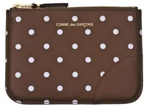 Comme Des Garçons Sa8100pd Wallet Polka Dots - Brown