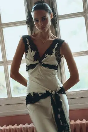 Victoria'S Secret Very Sexy Satin Rose Lace Long Slip Dress - White,Ivory |  Editorialist