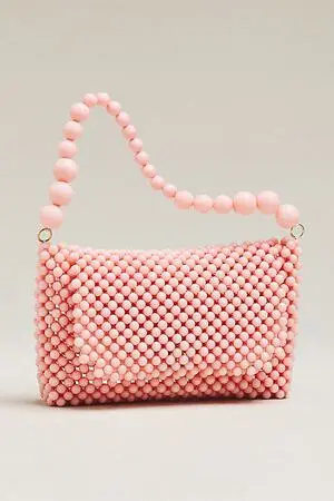 Anthropologie Mi Beaded Shoulder Bag - Pink
