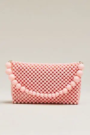 Anthropologie Mi Beaded Shoulder Bag - Pink