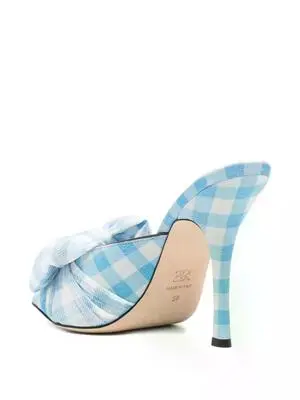 Ermanno Scervino Bow Gingham Heeled Sandals