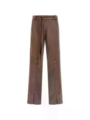 Attico Panelled Split Trousers - Brown