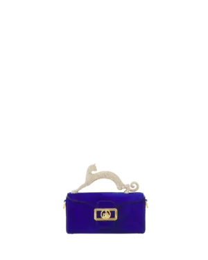 LANVIN Nano Pencil Cat Leather Bag - Blue