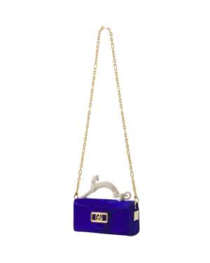 LANVIN Nano Pencil Cat Leather Bag - Blue