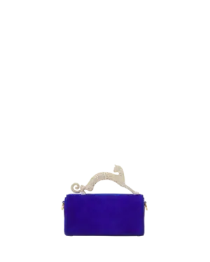 LANVIN Nano Pencil Cat Leather Bag - Blue