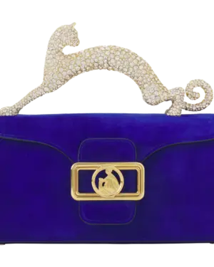 LANVIN Nano Pencil Cat Leather Bag - Blue