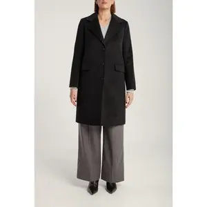 1982 Cashmere Tailored Single-breasted Coat - Black