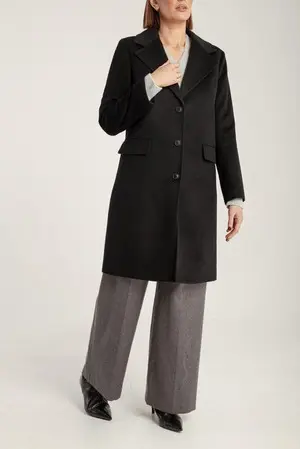 1982 Cashmere Tailored Single-breasted Coat - Black