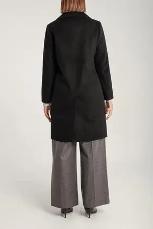 1982 Cashmere Tailored Single-breasted Coat - Black
