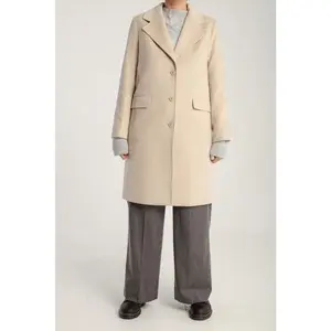 1982 Cashmere Tailored Single-breasted Coat Natural White