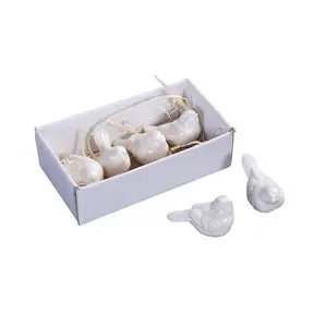 STORIED HOME Set Of 6 Ceramic Birds - White