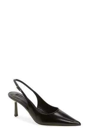 TONY BIANCO Baz Pointed Toe Slingback Pump - Black High Shine