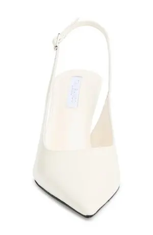 TONY BIANCO Pointed Toe Slingback Pump - White High Shine