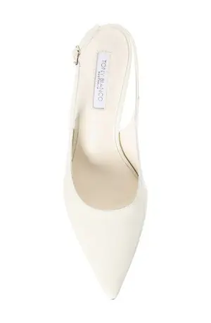 TONY BIANCO Pointed Toe Slingback Pump - White High Shine
