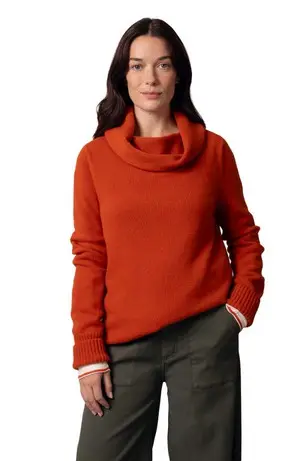 CELTIC & CO. British Supersoft Slouchy Cowl Sweater - Burnt Orange