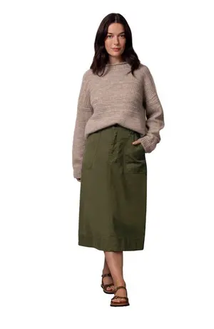 CELTIC & CO. Cotton Twill Midi Skirt