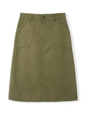 CELTIC & CO. Cotton Twill Midi A-line Skirt
