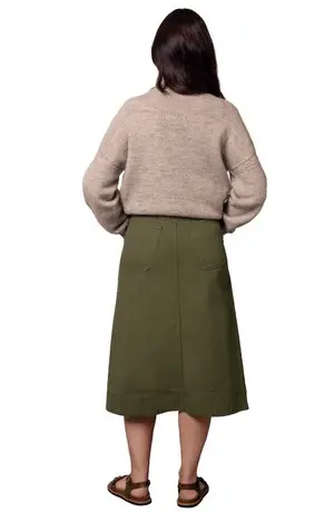 CELTIC & CO. Cotton Twill Midi A-line Skirt