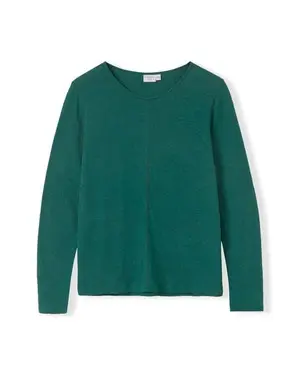 CELTIC & CO. Linen Blend Long Sleeve Top - Teal