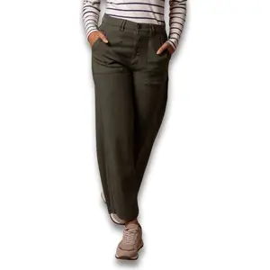 CELTIC & CO. Wide Leg Pleat Front Pant - Khaki
