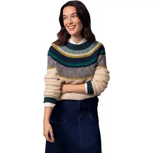 CELTIC & CO. Statement Donegal Sweater - Oatmeal/emerald