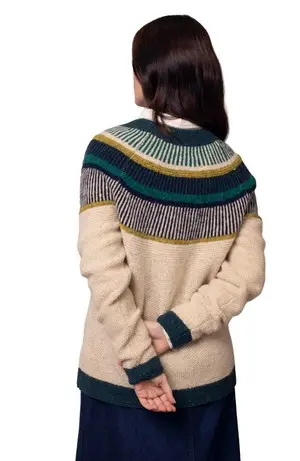 CELTIC & CO. Statement Donegal Sweater - Oatmeal/emerald