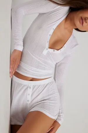 NEGATIVE UNDERWEAR Relaxed Boyfriend Short - White