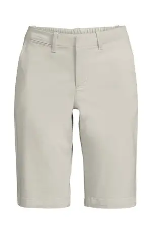 LANDS' END Classic 12" Chino Oxford Stripe Shorts - Light Stone