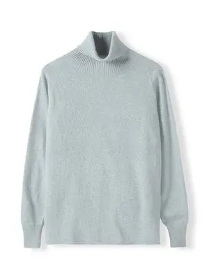 CELTIC & CO. Supersoft Slouchy Roll Neck Sweater - Skylight