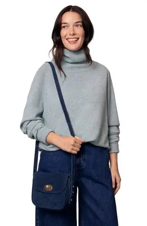 CELTIC & CO. Supersoft Slouchy Roll Neck Sweater - Skylight