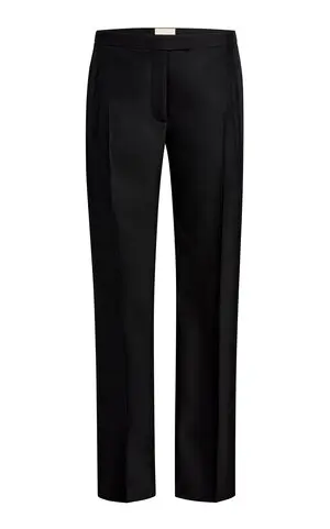 Khaite Miles Wool-silk Cady Straight-leg Pants - Black