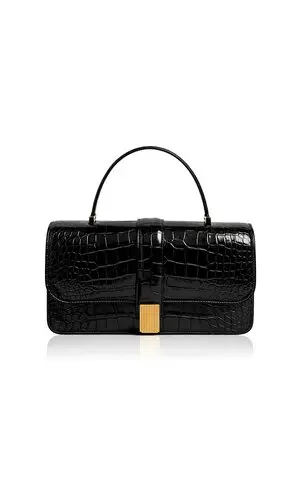 Khaite Blake Alligator Top Handle Black